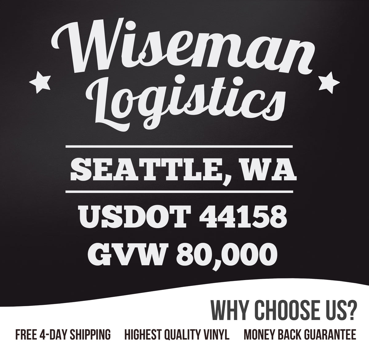 Company Name with Regulation Lines Decals – VINYL TRUCK DECALS