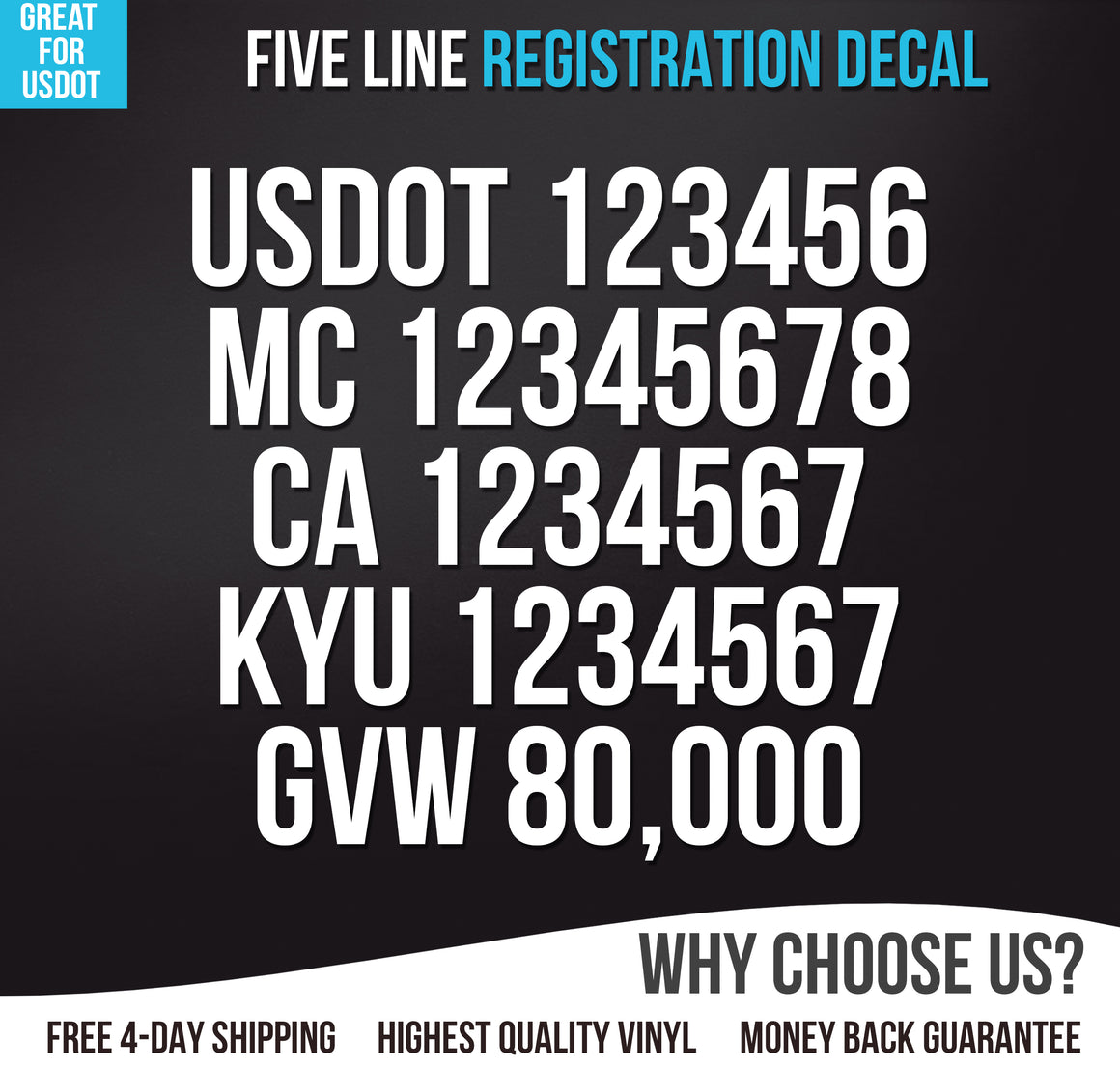 Custom Vinyl Lettering Decals & Stickers for Business. USDOT Compliant ...