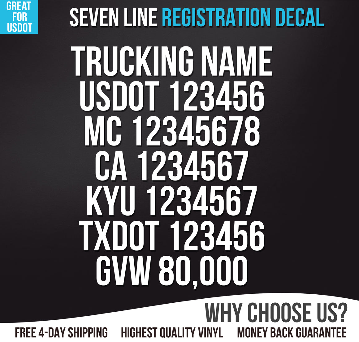 Custom Vinyl Lettering Decals & Stickers for Business. USDOT Compliant ...