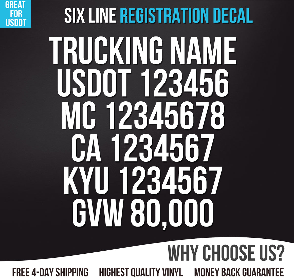 Custom Vinyl Lettering Decals & Stickers for Business. USDOT Compliant ...